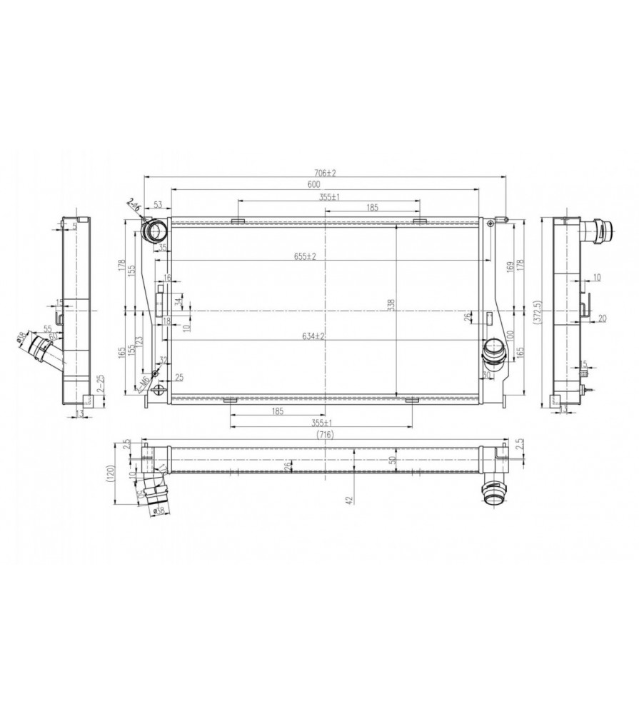 Sports Water Radiator Bmw E92 335D 2006 - 2011
