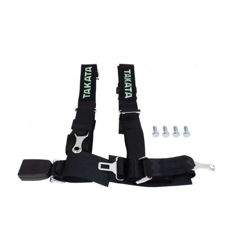 Racing seat belts 4p 2" Black - Takata Replica