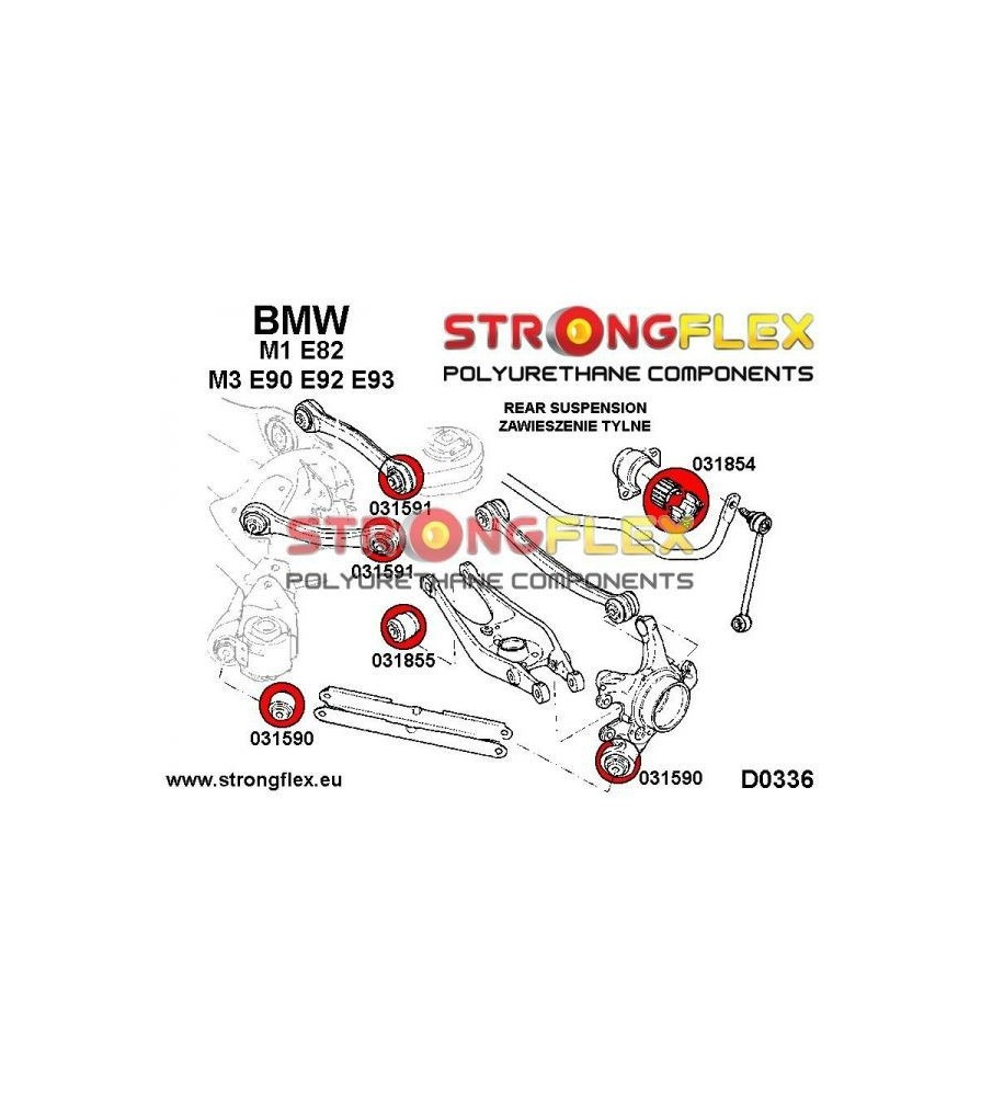 Full suspension bush kit SPORT BMW M1 E82 BMW M3 E90/E92/E93