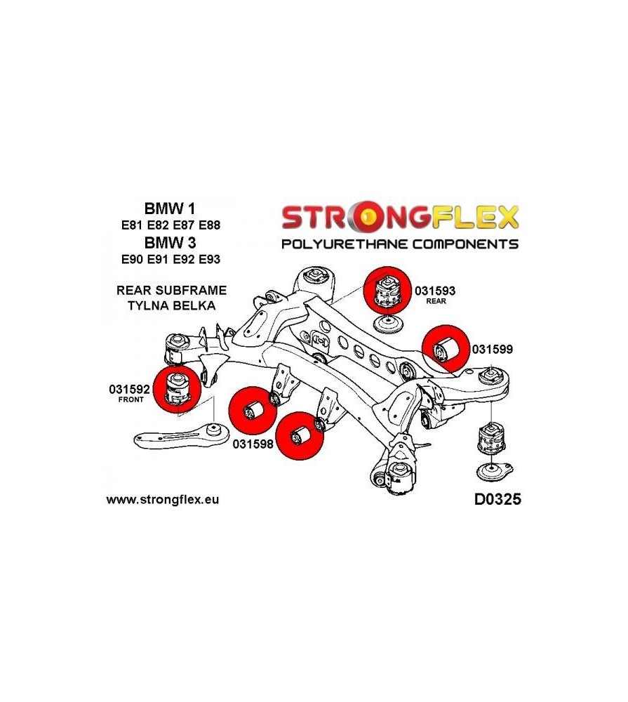 Rear subframe rear bush BMW 1 - E81 E82 E87 E88 BMW 3 - E90 E91 E92 E93